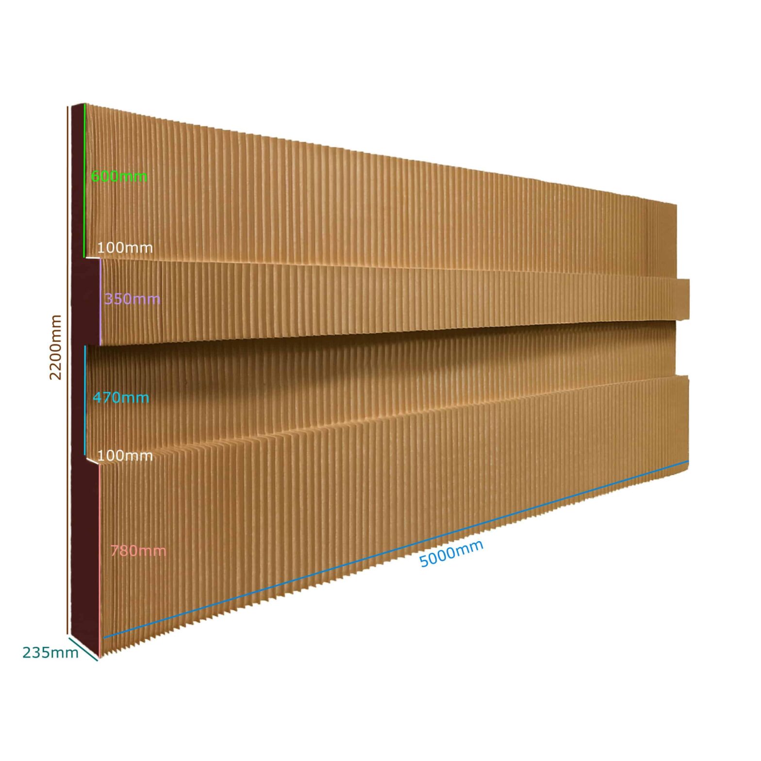 Kraft Fluted Wall Partition - Brown - Events Partner