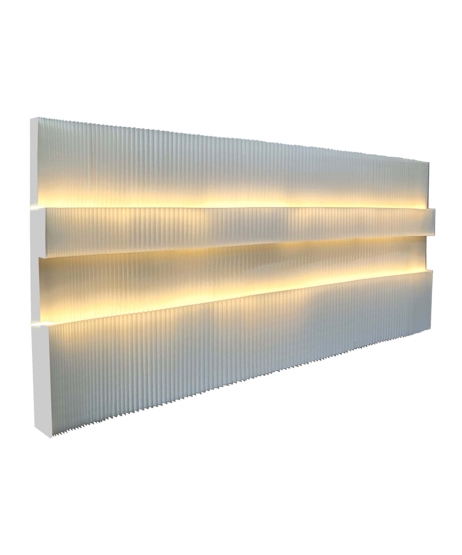 Kraft Fluted Wall Partition - Glow - White - Events Partner